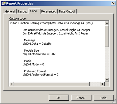 How to Use It in Reporting Services > Add DataMatrix Barcodes