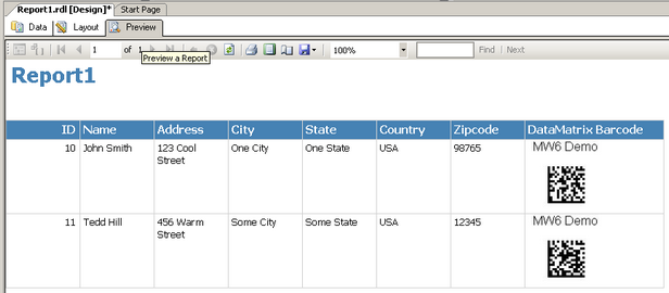 How to Use It in Reporting Services > Add DataMatrix Barcodes